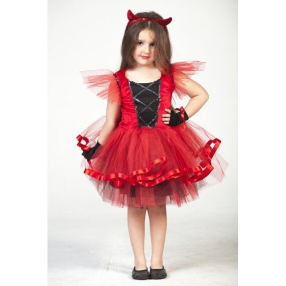 Halloween Little Girls Devil Costume Outfit Birthday Little - Etsy