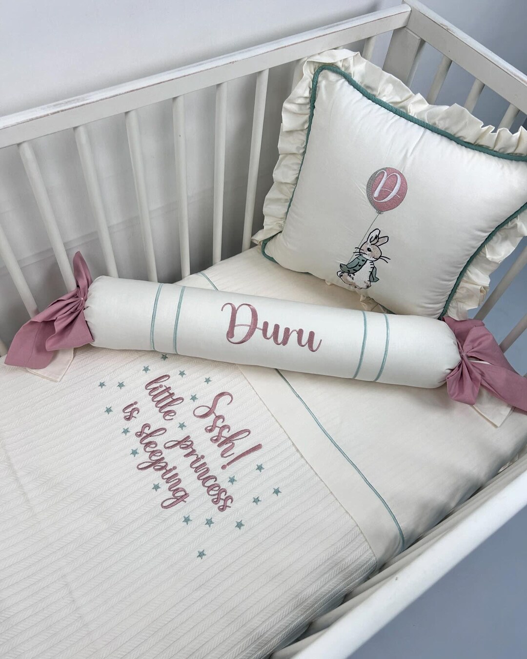 Sssh Baby is Sleeping Custom Crib Sheet Set Personalized Organic Cotton ...