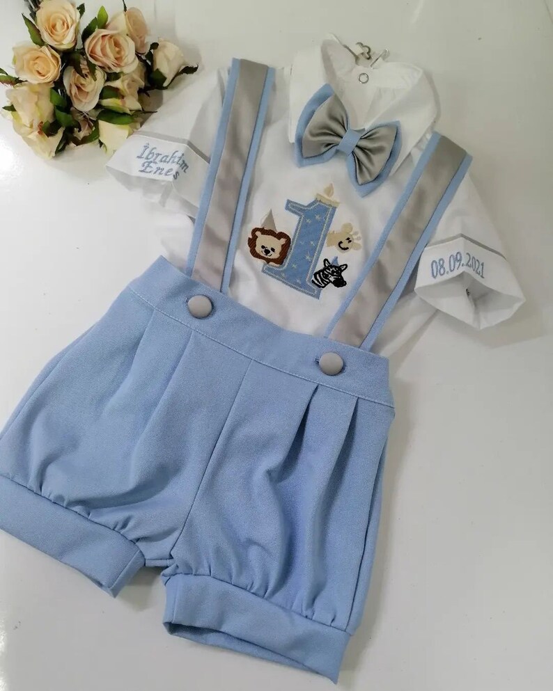 Personalized Baby Boys 1st Birthday Suit Set Custom Safari - Etsy
