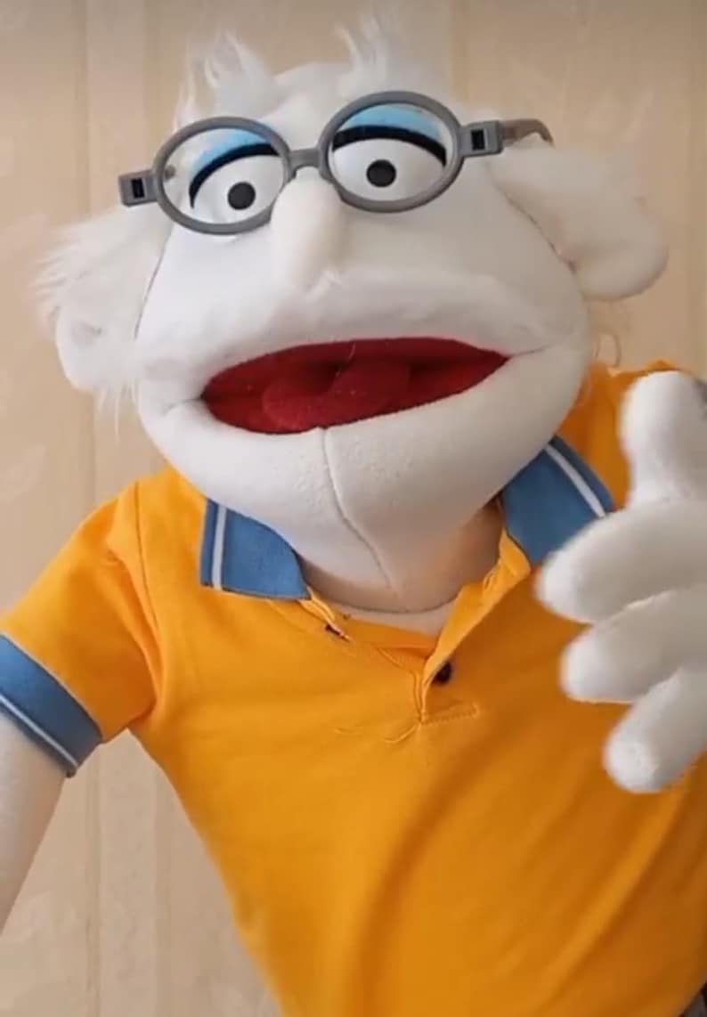 Wise Grandpa Custom Professional Hand Puppet Ventriloquist Puppet ...