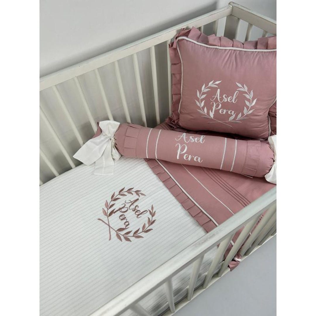 5 Piece- Custom Color Name Personalized Crib Sheet Set Custom Newborn ...