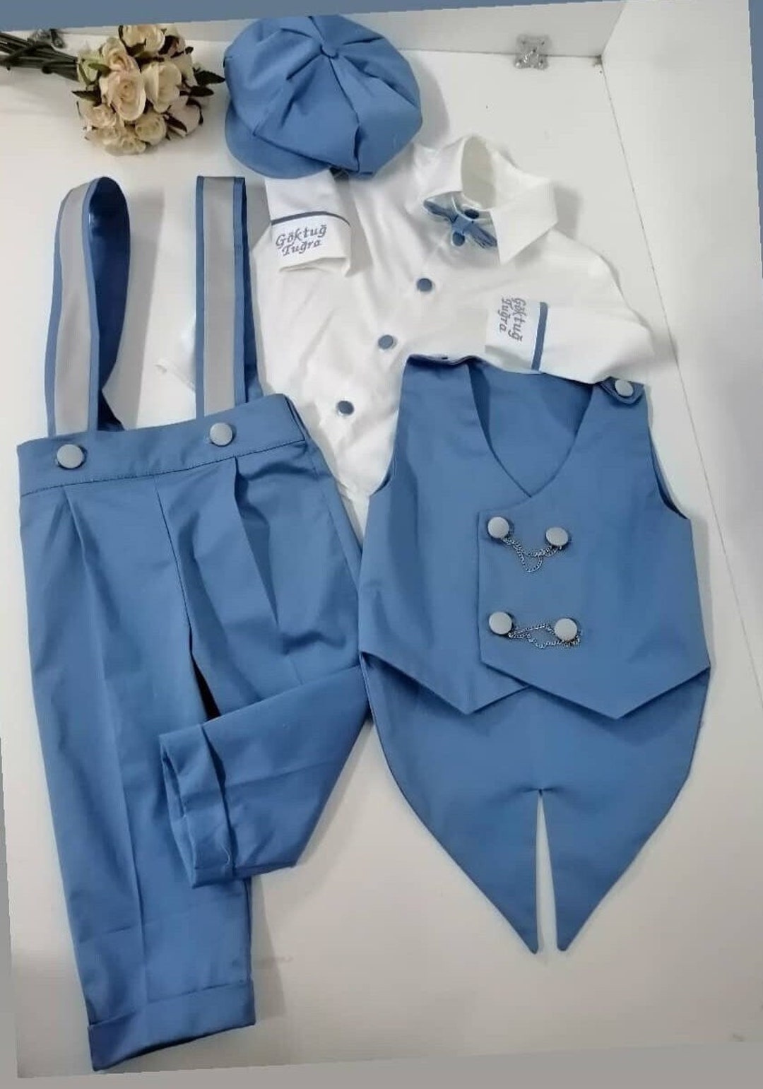 Boys Custom Blue Tuxedo Boys Ringboy Tuxedo Boys 1st Birthday Outfit ...