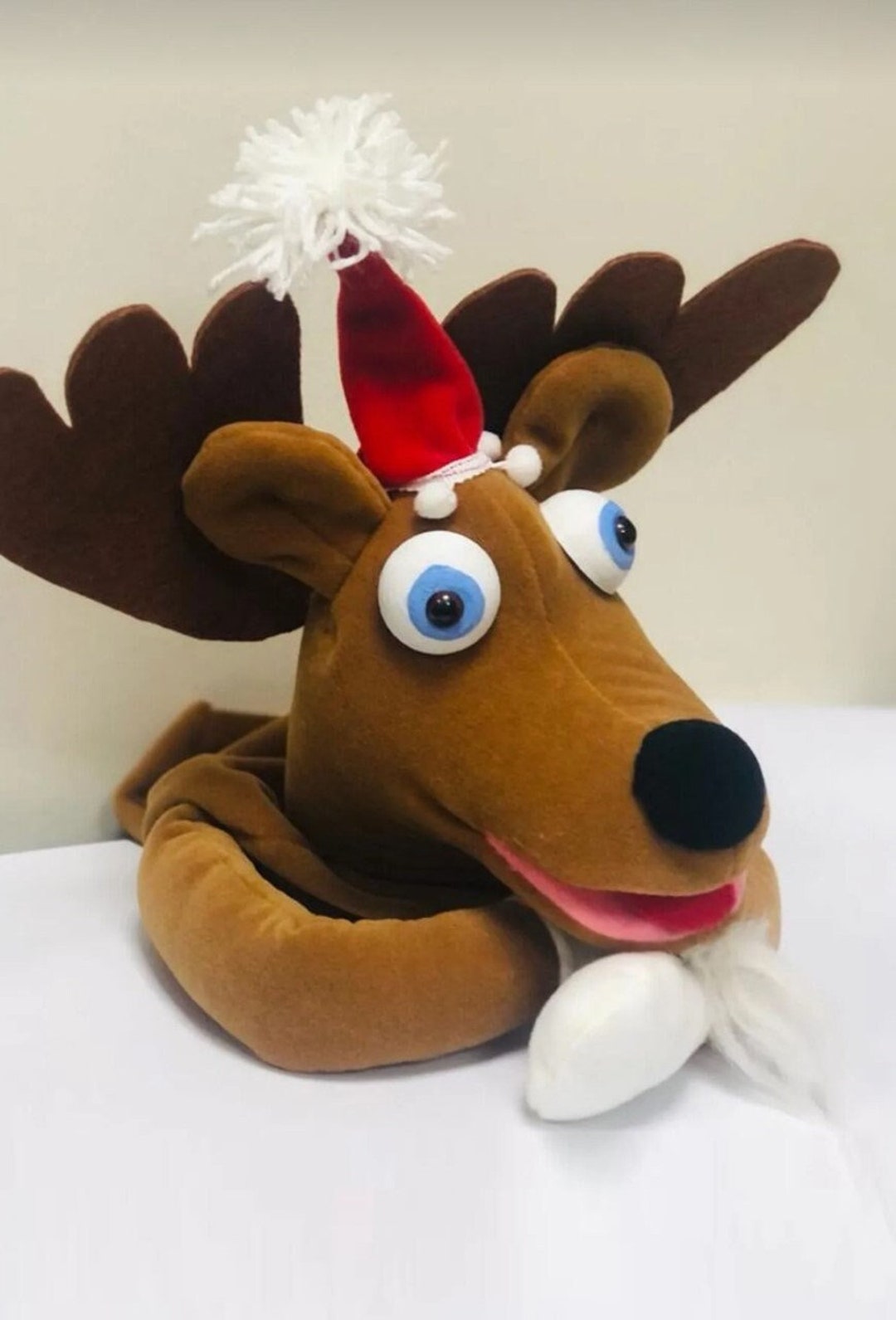 Handmade Christmas Rudolf Reindeer Hand Puppet High Quality Puppet ...