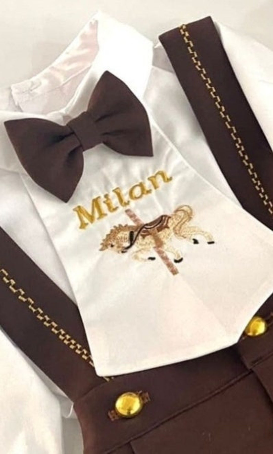 Custom Boys Carousel 1st Birthday Outfit Suit Set Boys Name Date ...