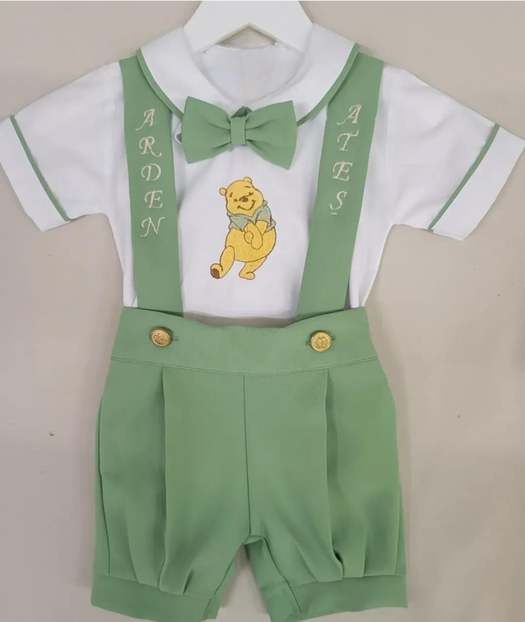 Personalized Pooh Winnie Bear Embroidered Boy's Clothing Set Special ...