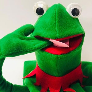 Handmade Green Kermit the Frog Sesame Street Kermit Hand Puppet Quality ...