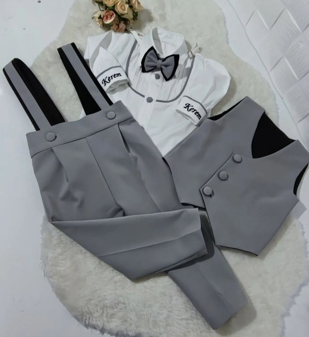 Custom Boys 5 Pieces 1st Birthday Suit Tuxedo Boys First Birthday Suit ...