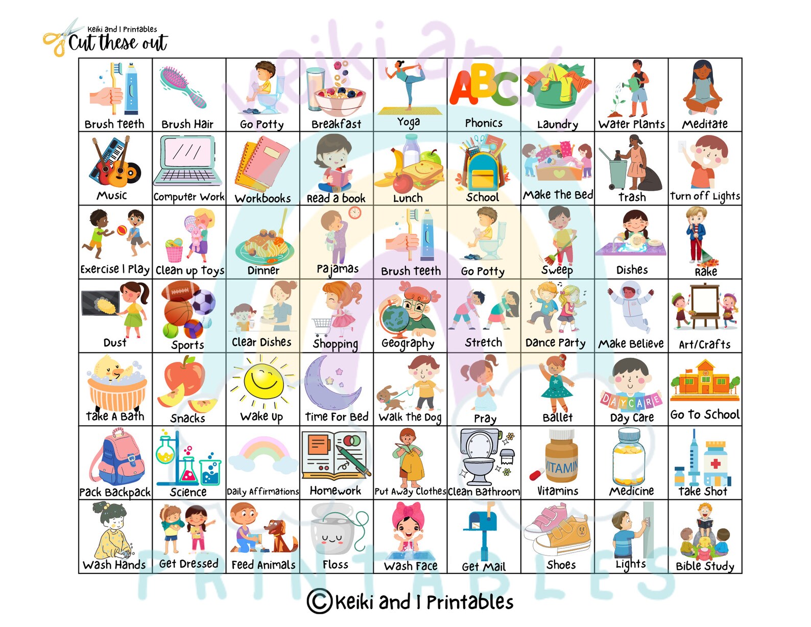 Daily Responsibilities Chore Chart, Kids to Do List, Daily Routine ...