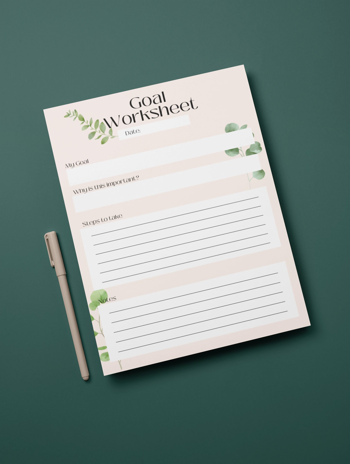 Editable Goal Tracker, Goal Worksheet, Goal Planner, Printable Vision ...