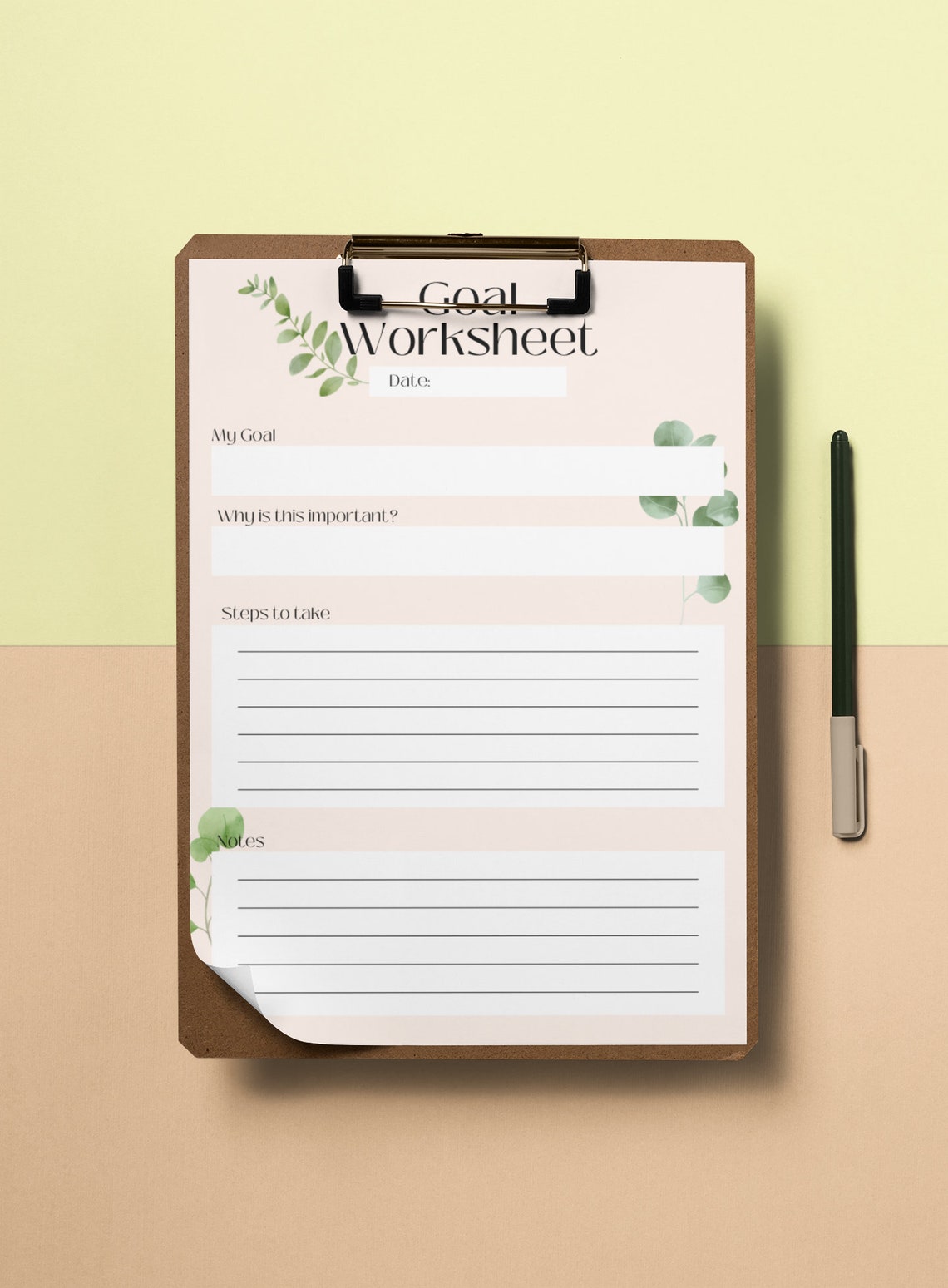 Editable Goal Tracker, Goal Worksheet, Goal Planner, Printable Vision ...