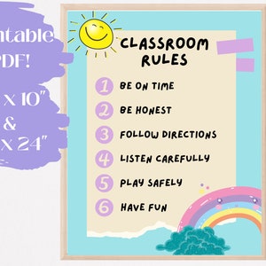Classroom Rules, Classroom Rules Posters, Back to School Sign ...