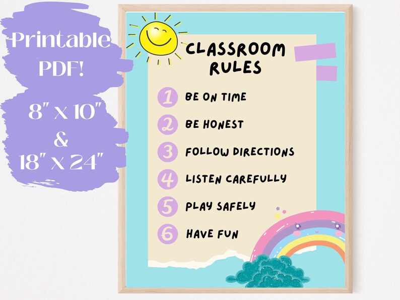 Classroom Rules, Classroom Rules Posters, Back to School Sign ...