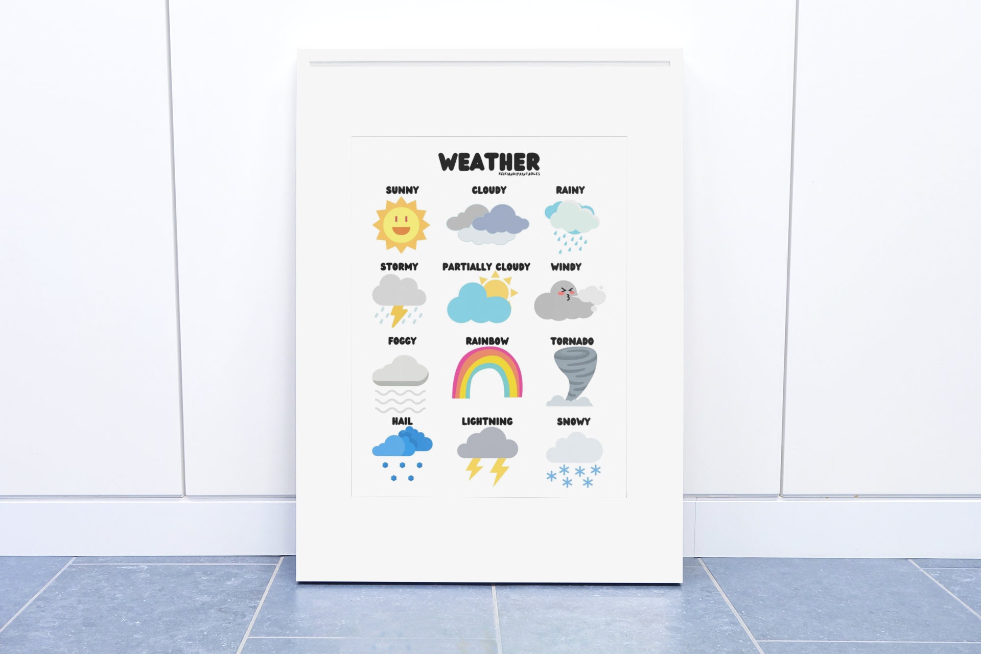 Kids Weather Chart, Kindergarten Print, Educational Print, Printable ...