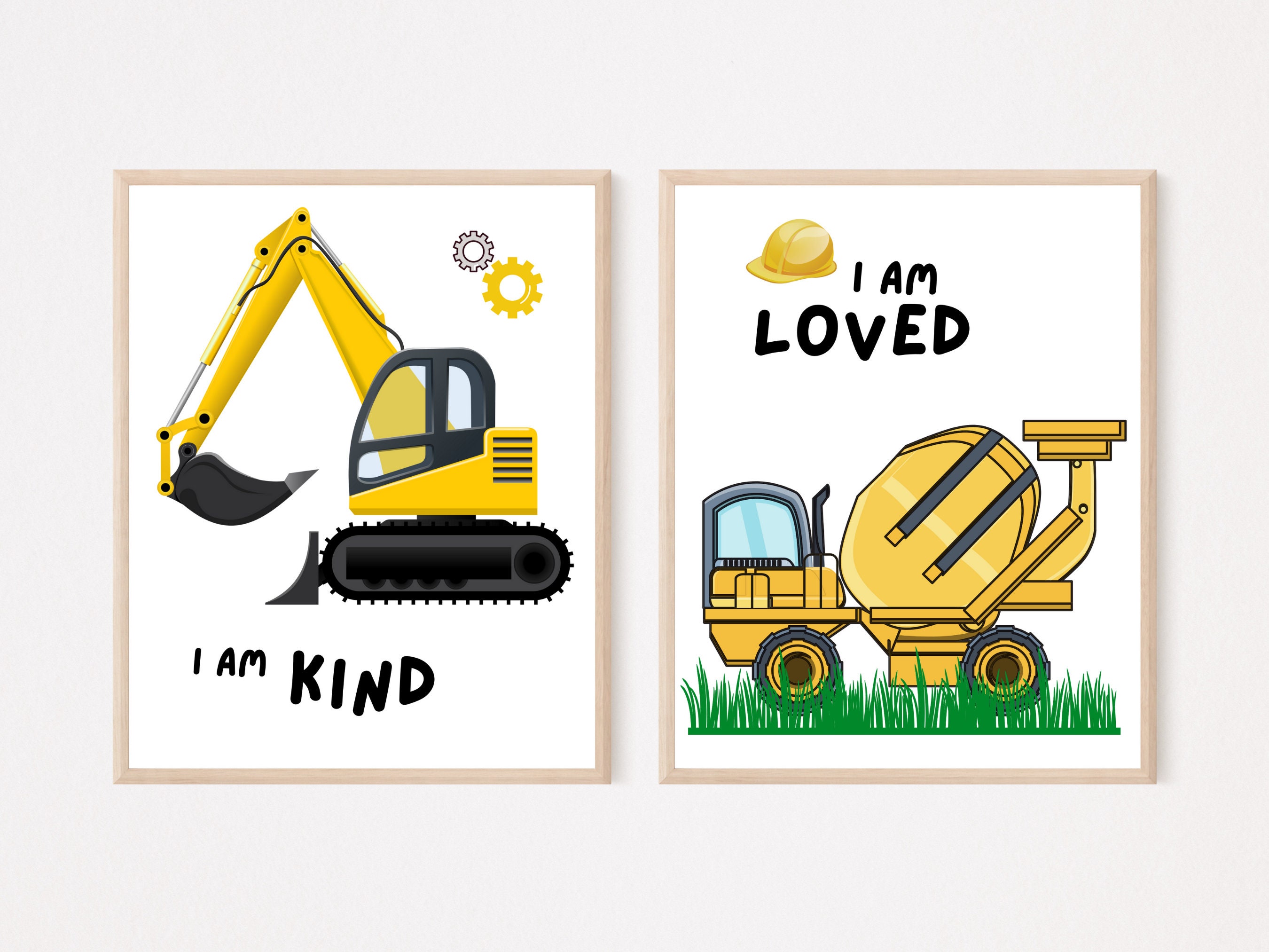 Daily Affirmations, Printable Kids Wall Art, Construction Wall Art ...