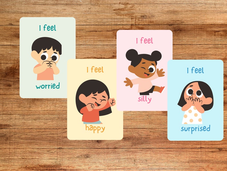 Emotion Flashcards, Feelings Flash Cards, Montessori Toys, Homeschool ...