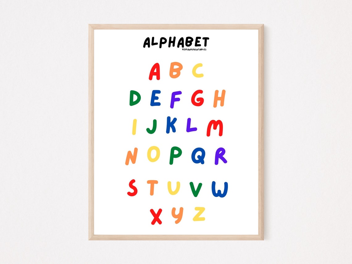 Alphabet Poster, Kids Educational Poster, Kids Learning Poster ...