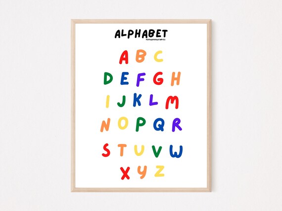 Alphabet Poster Kids Educational Poster Kids Learning | Etsy