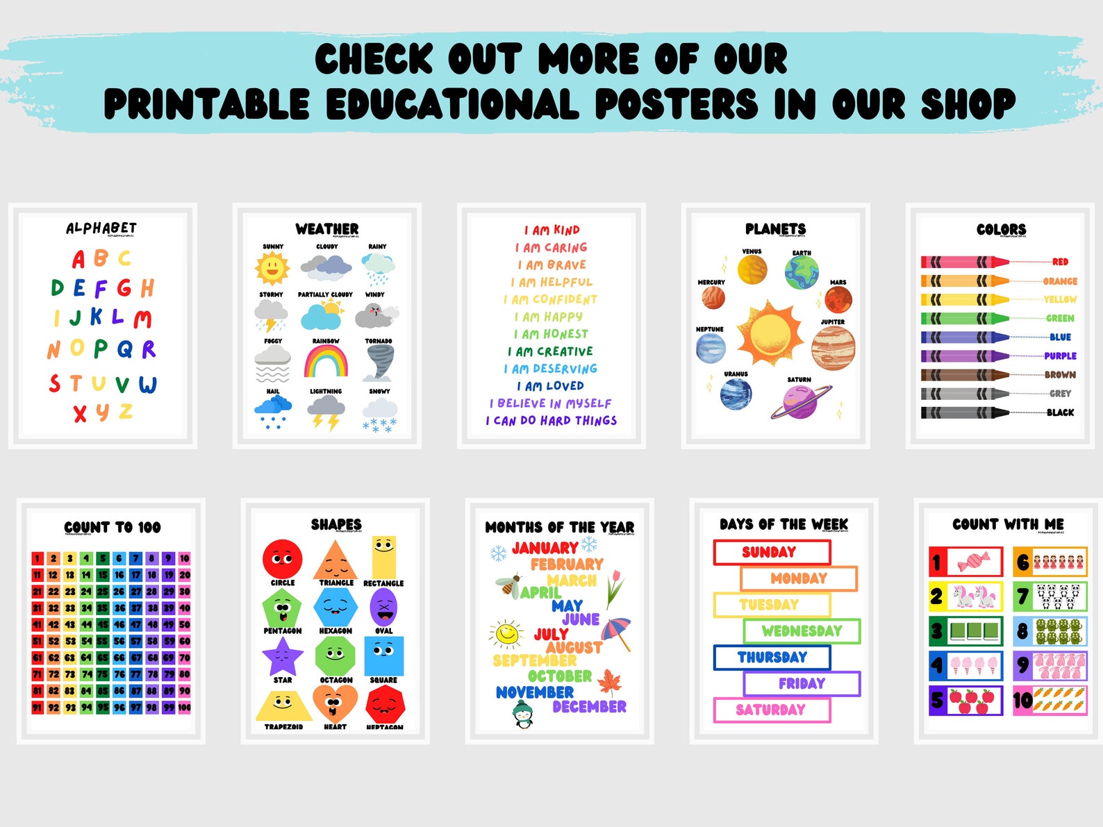 Kids Educational Poster, Learning Posters, Homeschool Poster, Printable ...