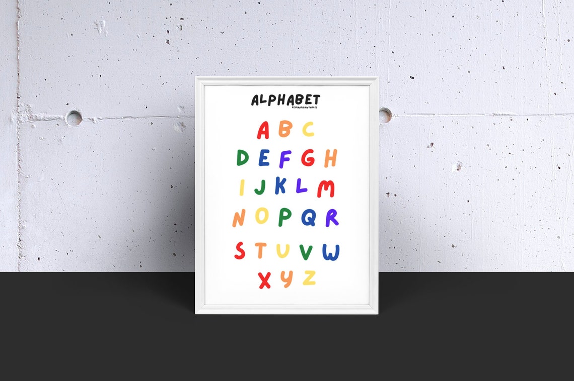 Alphabet Poster Kids Educational Poster Kids Learning | Etsy