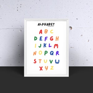 Alphabet Poster, Kids Educational Poster, Kids Learning Poster ...