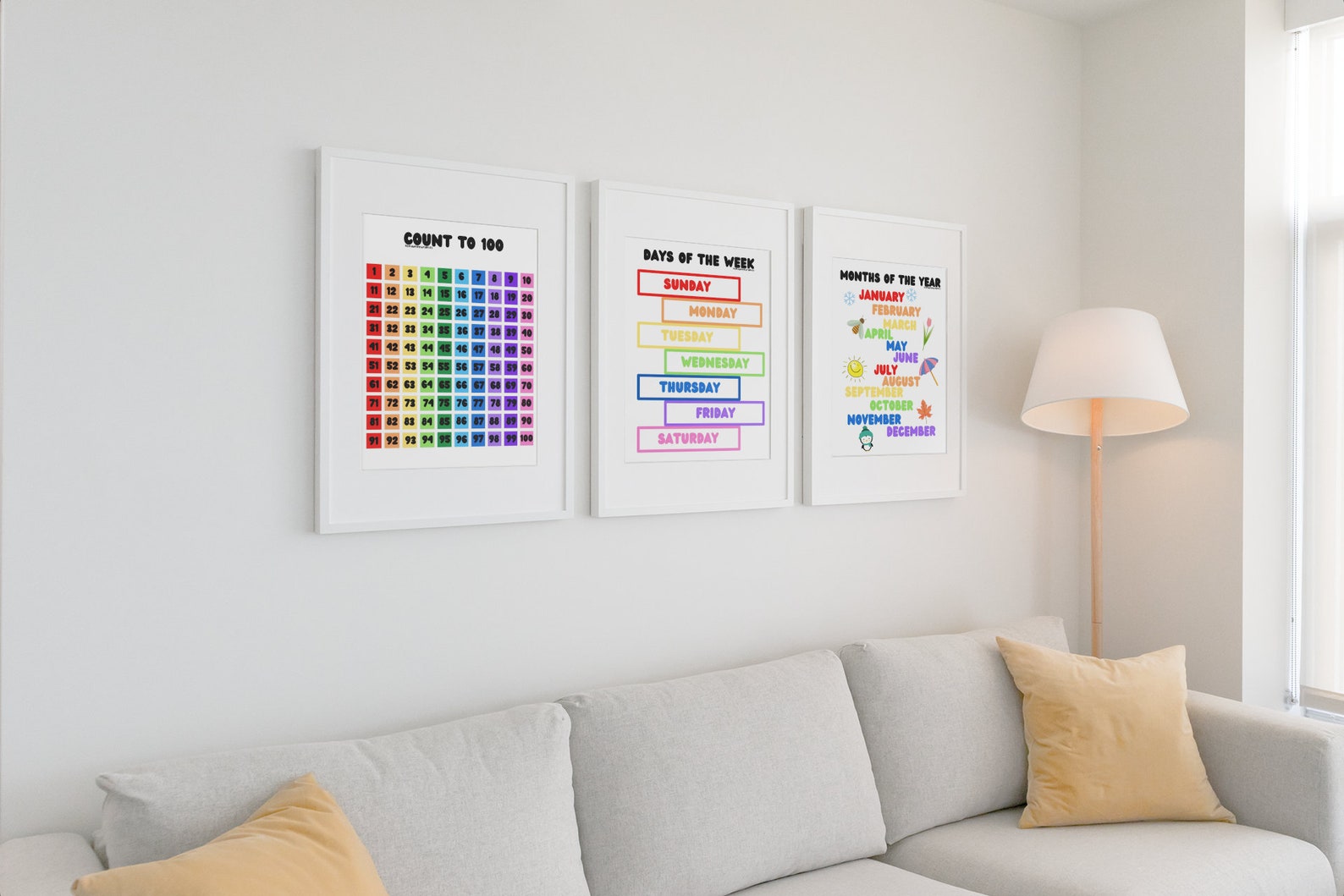 Kids Educational Poster Bundle, Playroom Wall Art, Kids Printable Wall ...