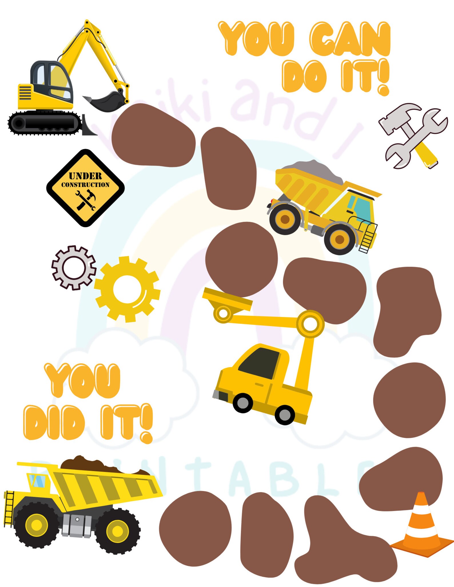 Construction Reward Chart, Printable Reward Chart, Daily Chore Chart ...