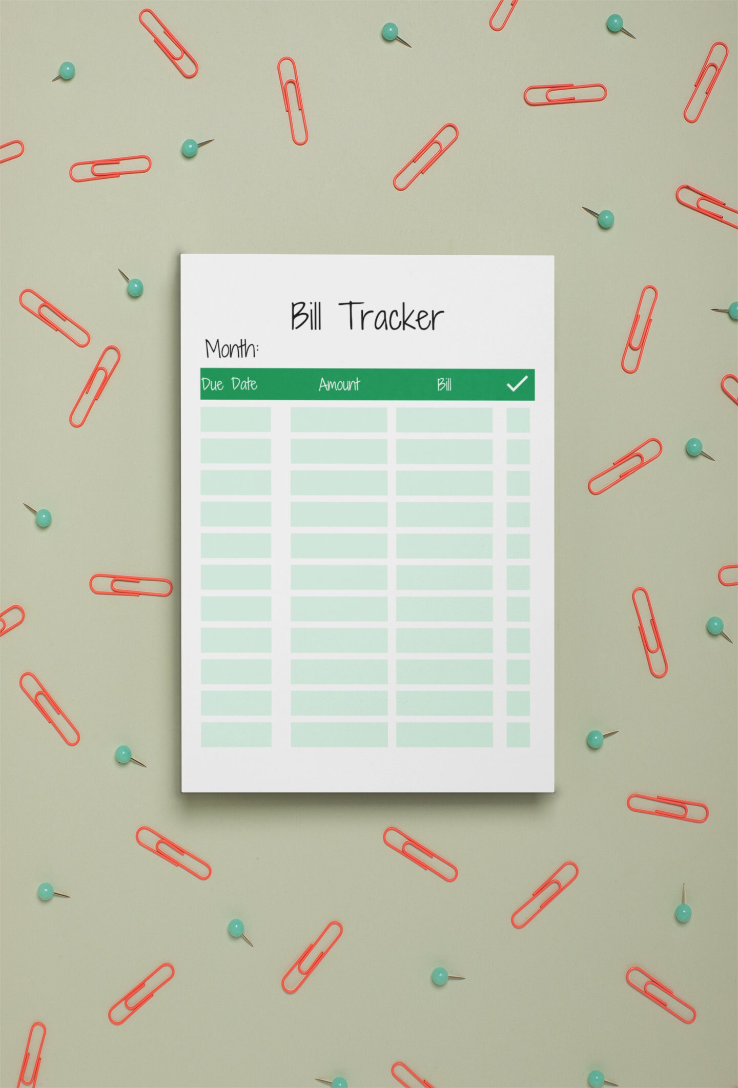 Bill Tracker, Digital Bill Tracker, Printable Monthly Bill Tracker ...
