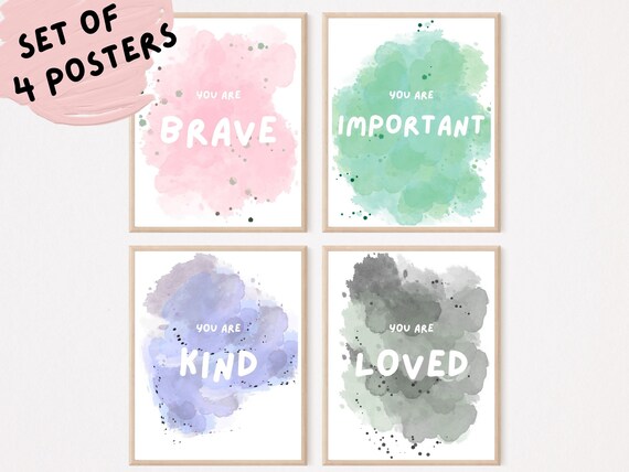 Kids Wall Art Affirmations for Kids Inspirational Nursery | Etsy