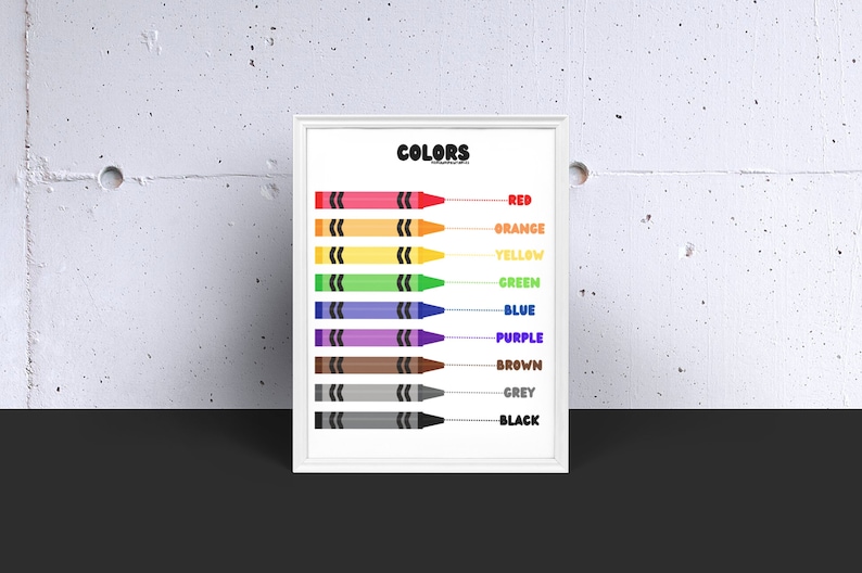 Cartel educativo para niños, aprenda los colores, cartel de aprendizaje ...