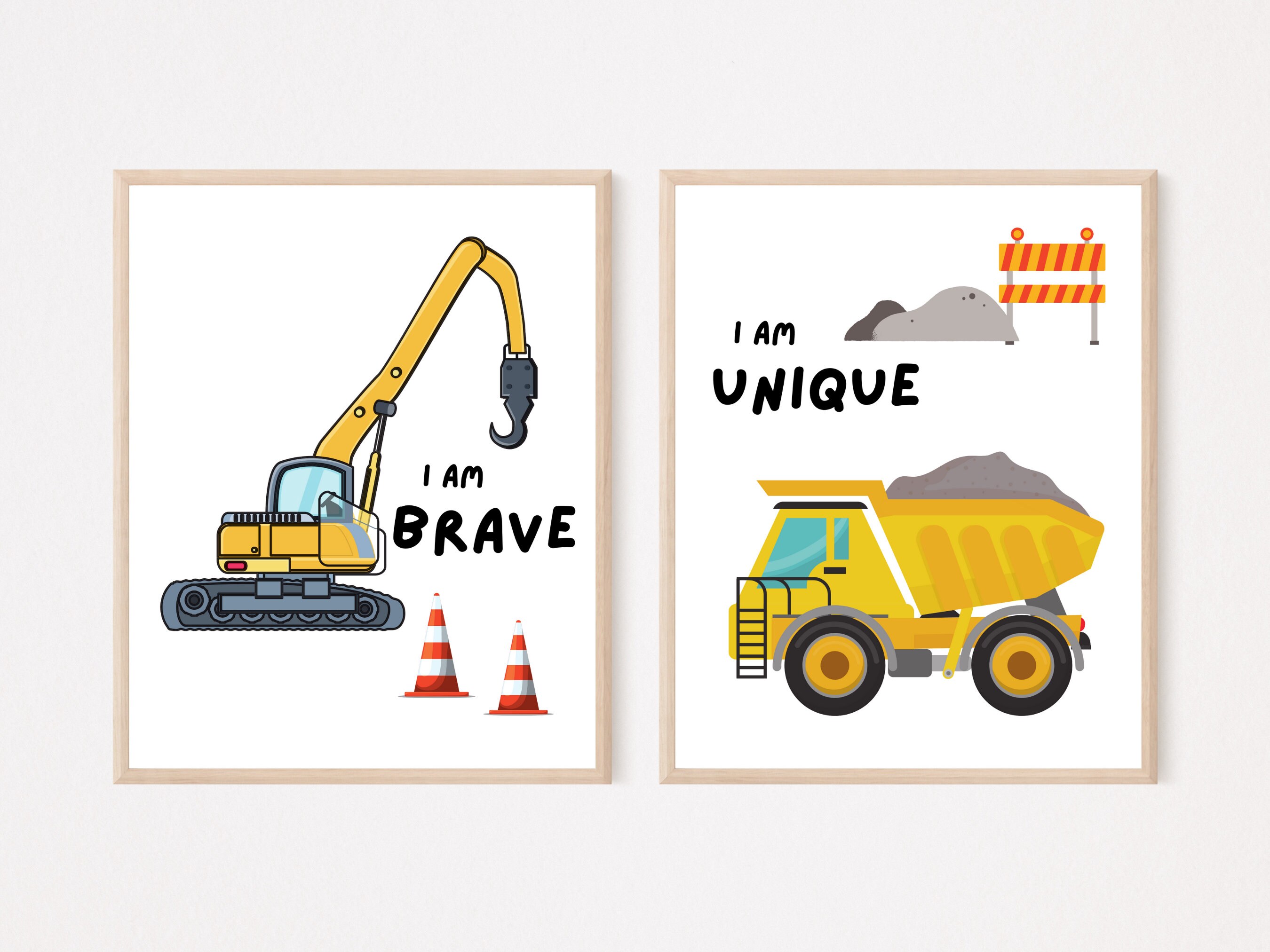 Daily Affirmations, Printable Kids Wall Art, Construction Wall Art ...