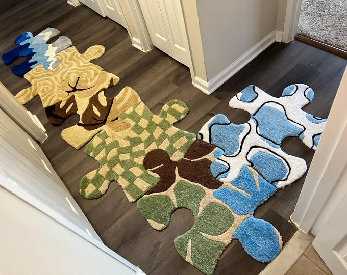Puzzle Tufted Rug - Etsy