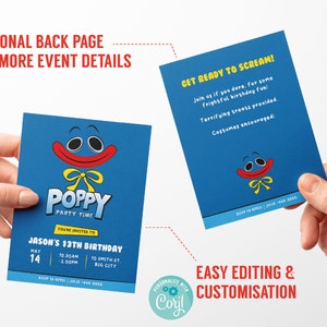 Poppy Playtime Smile Birthday Invitation Poppy Playtime Party Poppy ...