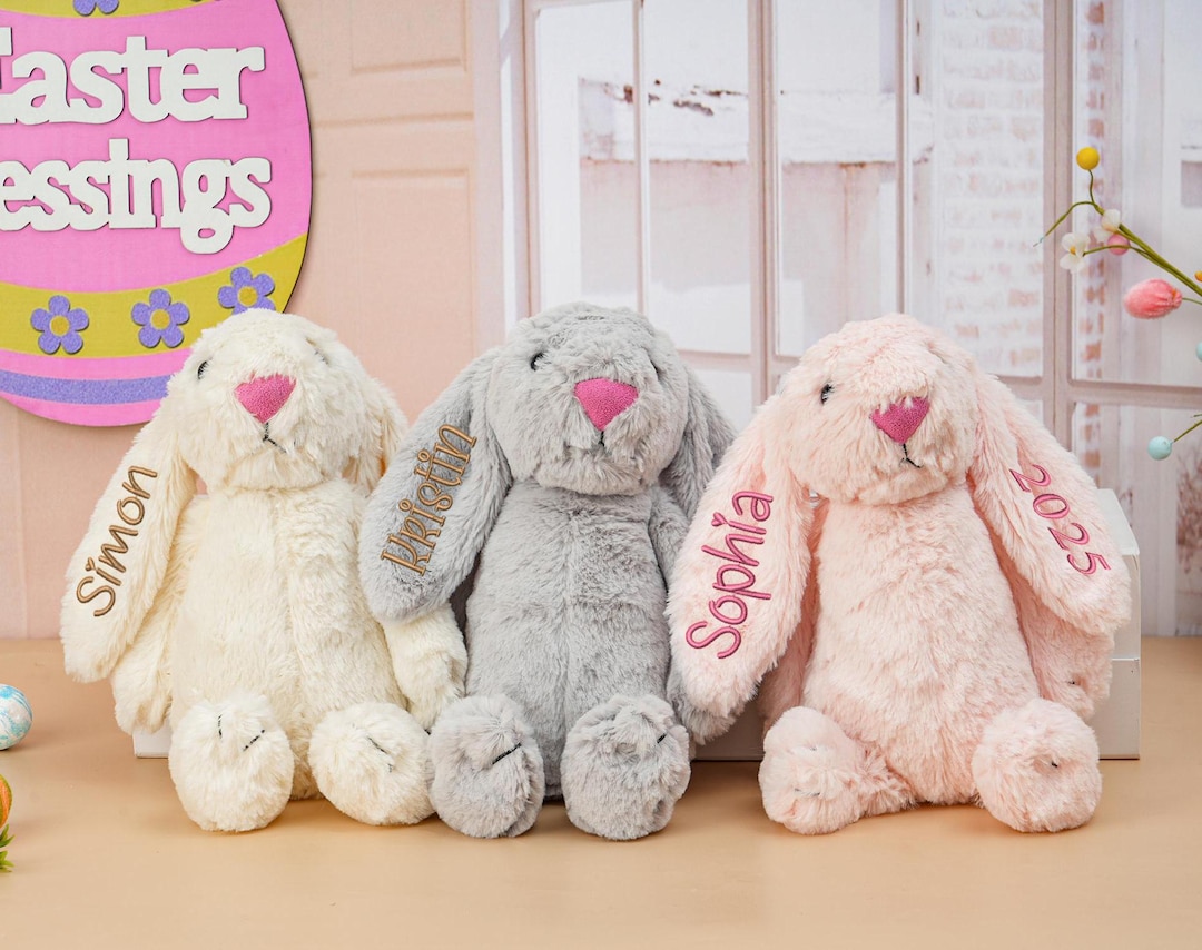 Personalized Plush Bunny Rabbit,embroidered Bunny Rabbit,monogrammed ...