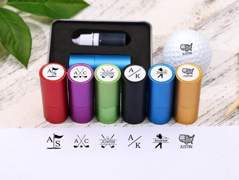 Personalized Golf Ball Stamp, Custom Golf Ball Stamp With Box, Gifts ...