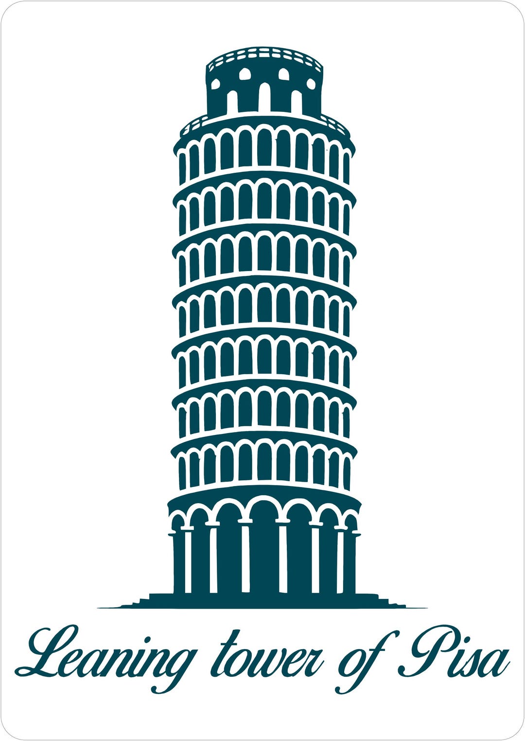 Leaning Tower of Pisa Laser Cut Svg Dxf Files Wall Sticker Engraving ...