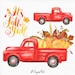 Fall Red Pickup Truck Pumpkin Truck Vintage Red Truck Fall Autumn ...