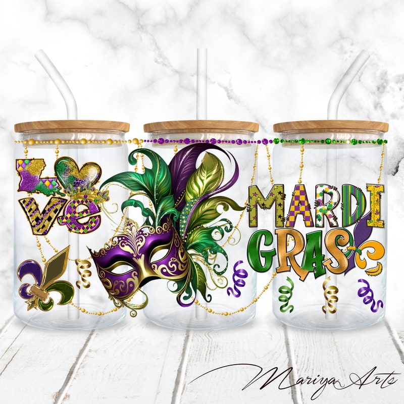 Mardi Gras Dtf for Glass - Etsy