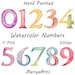 Watercolor Numbers Clipart, Rainbow Numbers, Colorful Illustrations ...