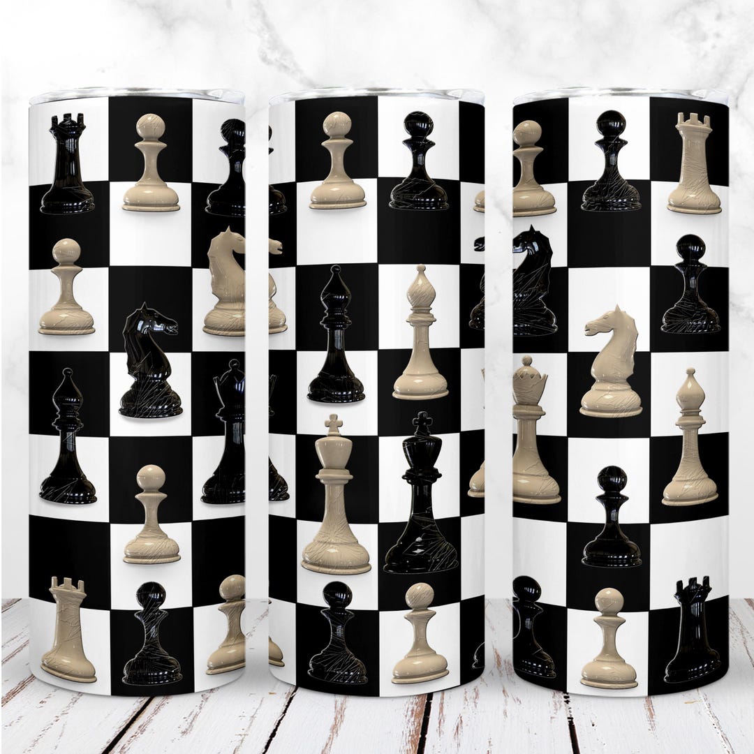 Chess Tumbler Wrap PNG Game Chess Pieces Seamless 20oz Skinny Tumbler ...