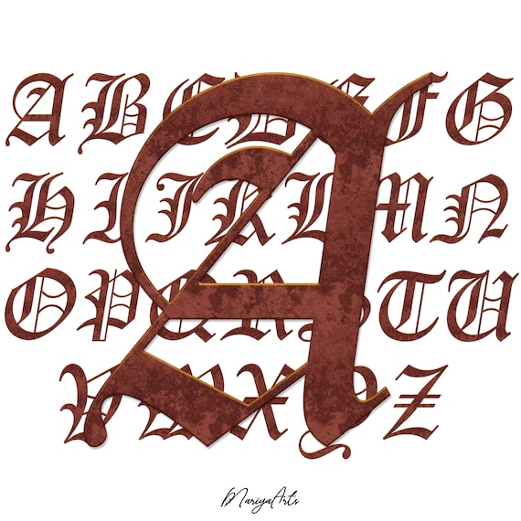 Old English Letters And Numbers