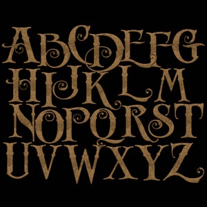Old Gold English Alphabet and Numbers, Lettering Clipart PNG Latin ...