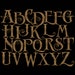 Old Gold English Alphabet and Numbers, Lettering Clipart PNG Latin ...