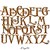 Old English Alphabet Letters and Numbers Rusty Metal Latin Alphabet A ...