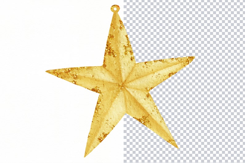 Gold Christmas Clipart PNG Glitter Golden Snowflake Christmas - Etsy