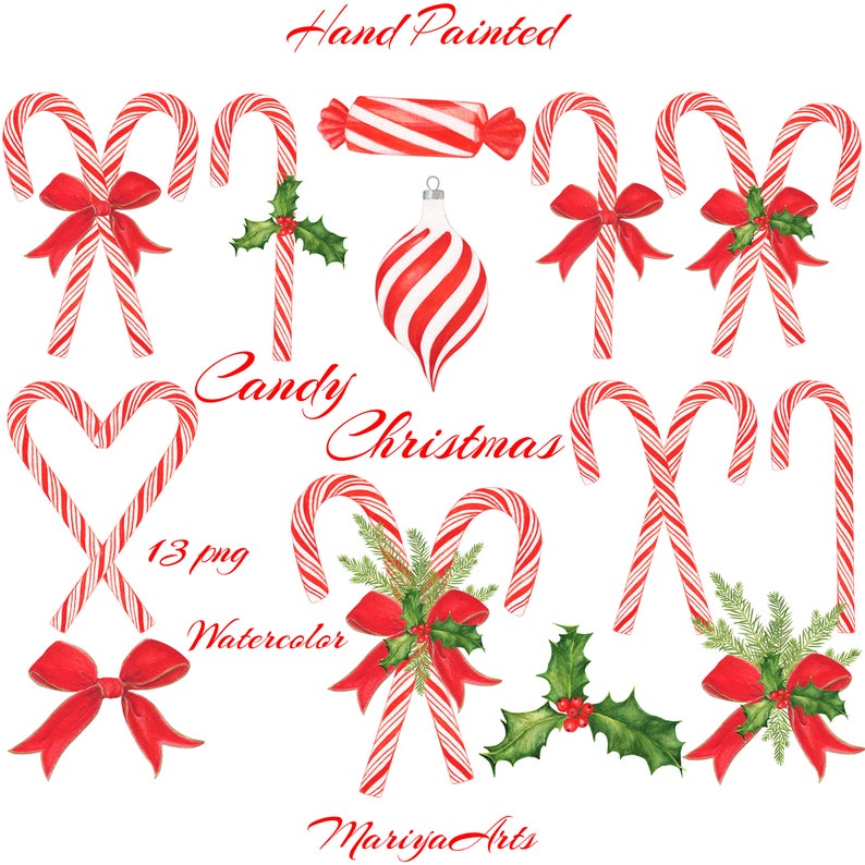 Candy Cane Christmas, Candy Clipart PNG, Candy Cane With Bow, Christmas ...