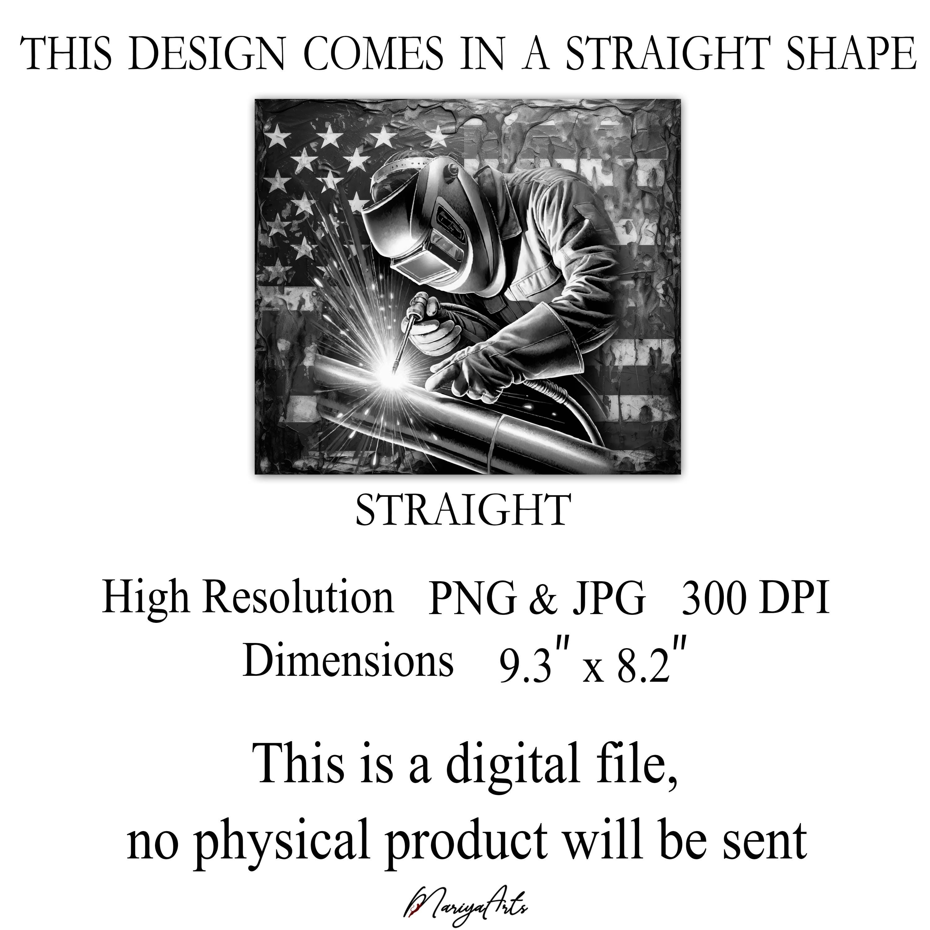 Welder Tumbler Wrap PNG 20oz Skinny Tumbler Patriotic US Flag Welder's ...