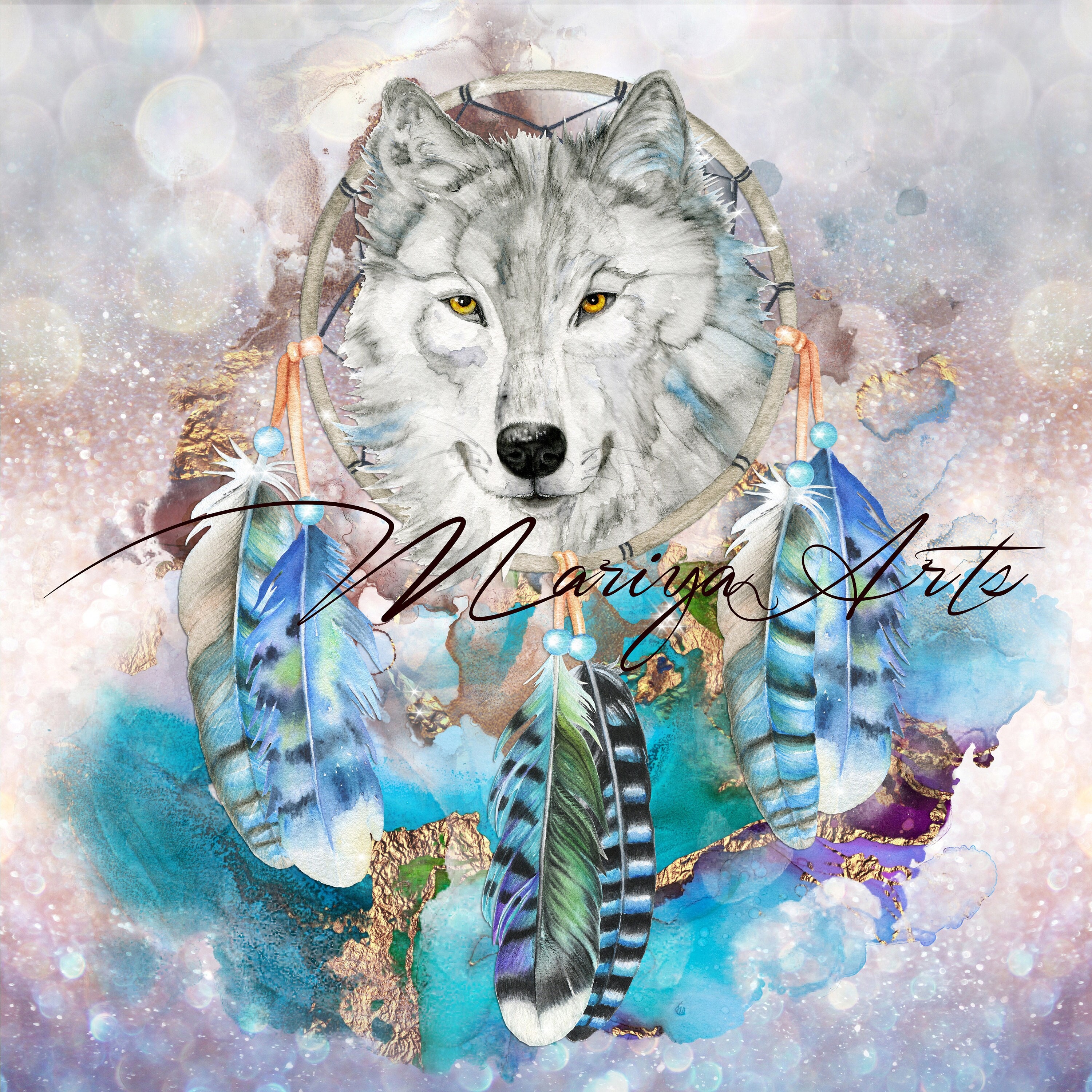 Wolf Dreamcatcher Art