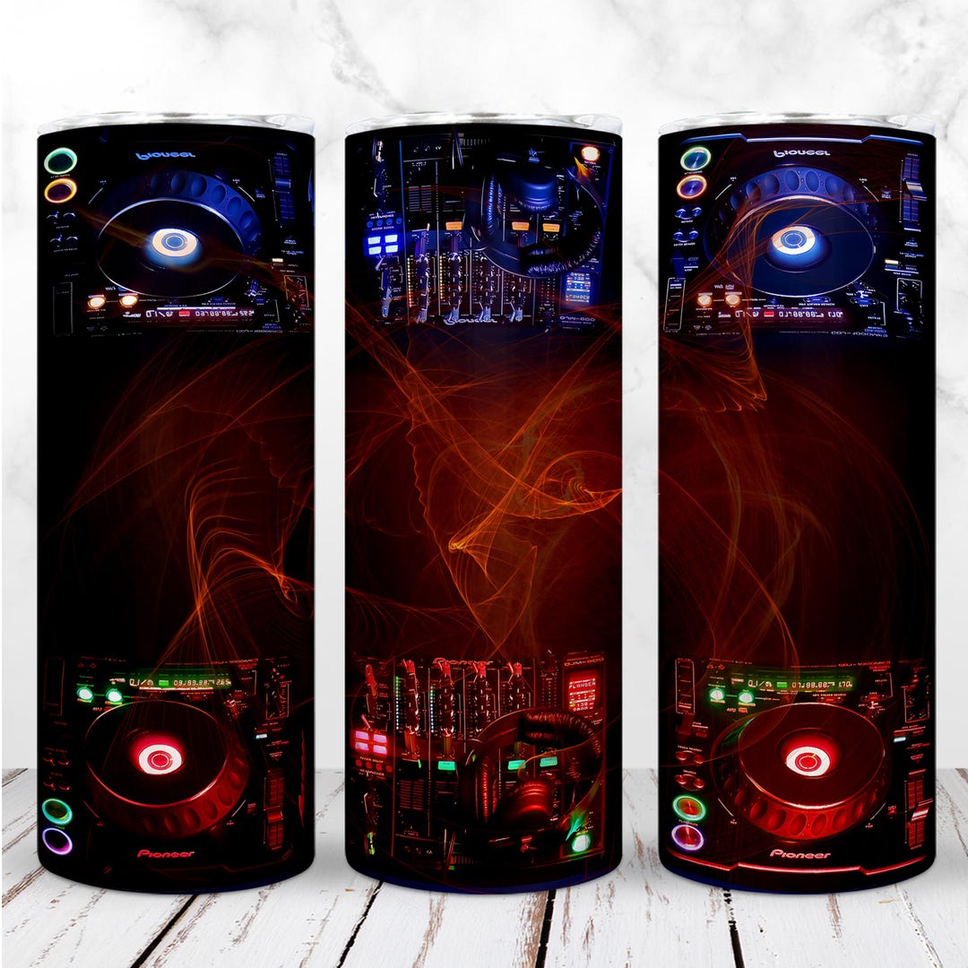 DJ Tumbler Wrap 20oz Skinny Tumbler Music Night Techno Party DJ Music ...