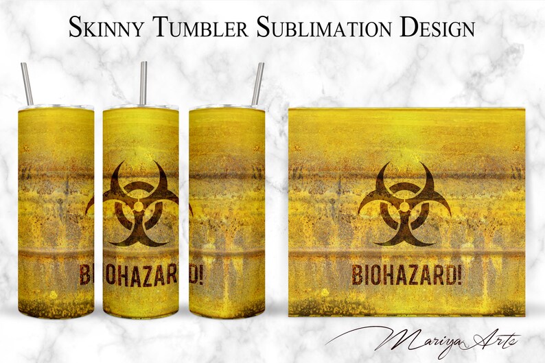 Biohazard Symbol Tumbler Wrap PNG 20oz Skinny Tumbler Toxic Warning ...