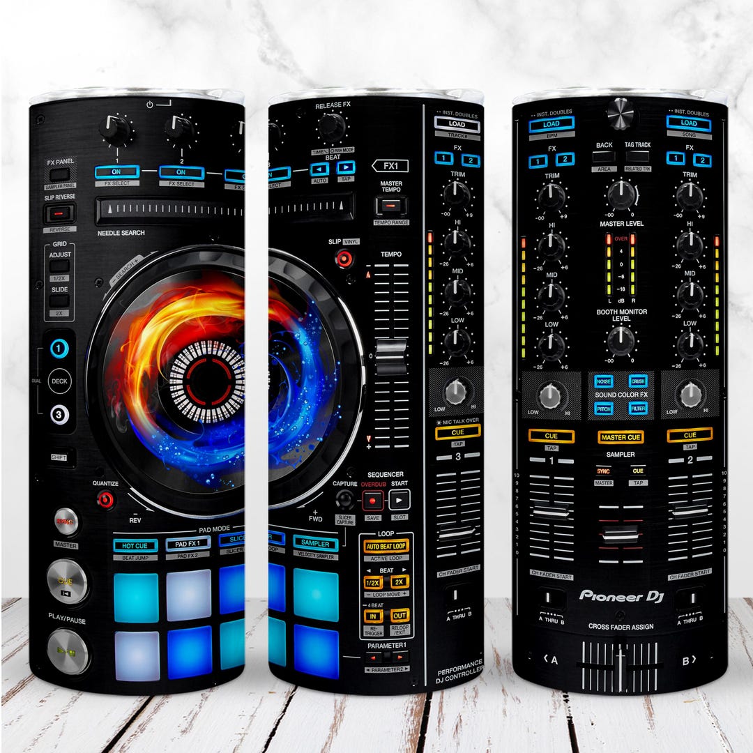 DJ Controller Tumbler Wrap PNG DJ Disk Jockey Party Mix 20oz Skinny ...